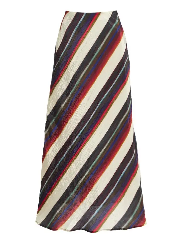 Christopher John Rogers Morris Striped Midi Skirt - Multi