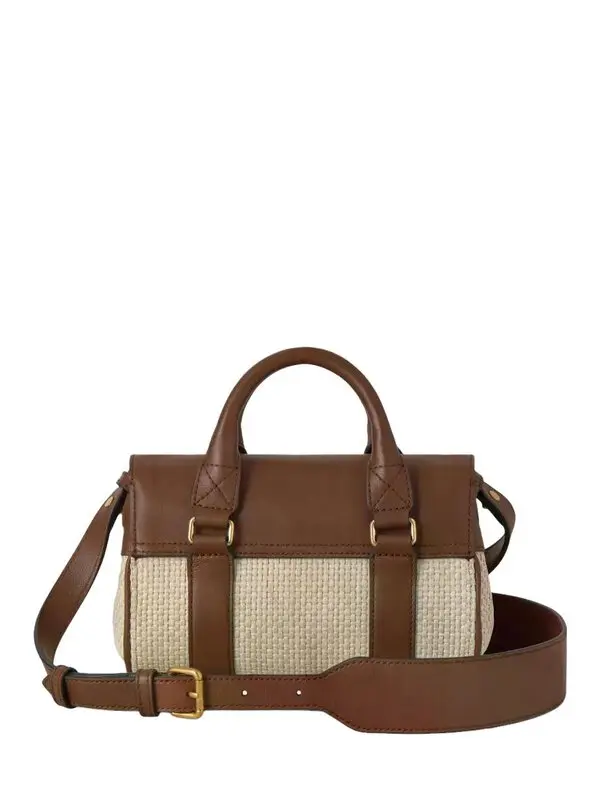 Mulberry Mini Bayswater Raffia Crossbody Bag - Brown