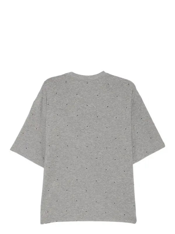 CROQUIS Polka-dot Embroidered T-shirt - Grey