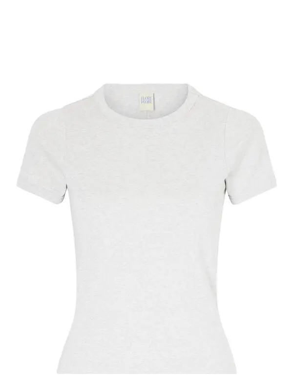 FLORE FLORE Car Ribbed Organic Cotton T-shirt - Gray