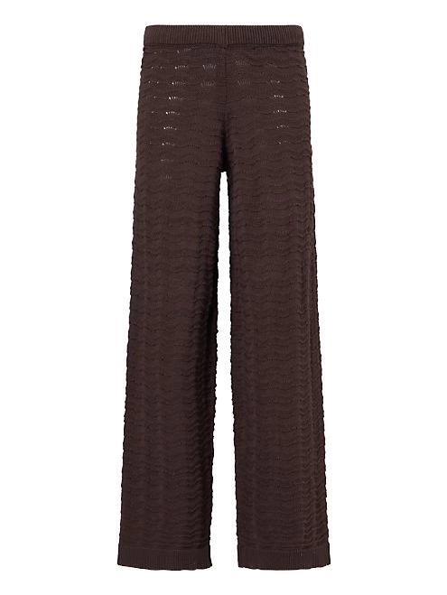 THE COUTURE CLUB Crochet Cotton Knit-trousers - Brown