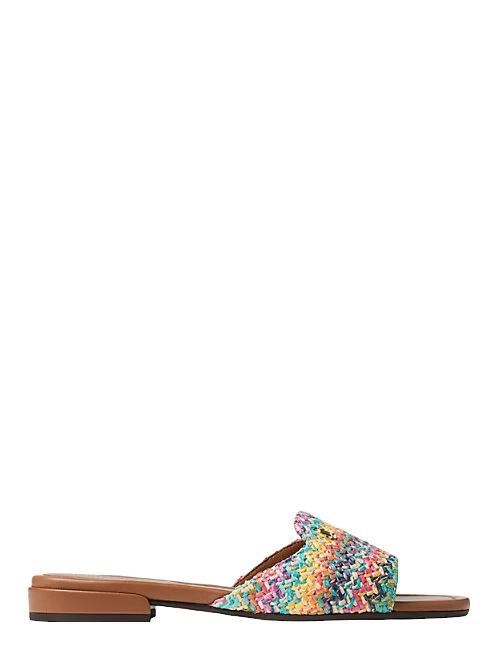 JIMMY CHOO Dina Chevron Raffia Flat Sandals - Multi