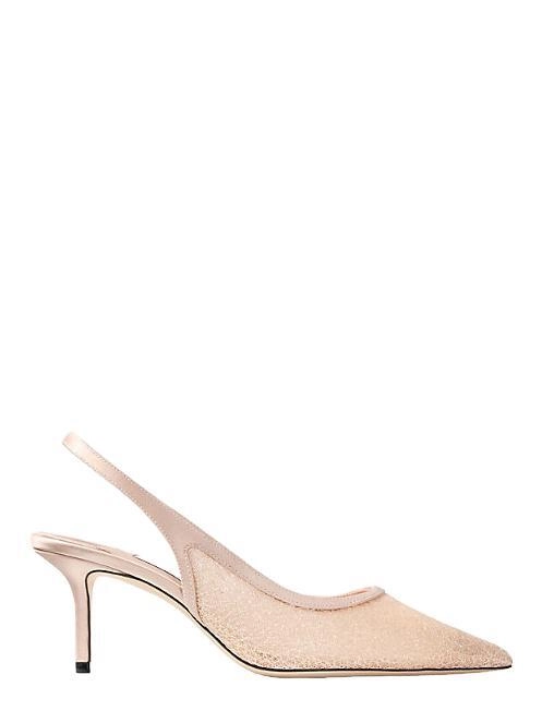 JIMMY CHOO Love 85 Glitter Slingback Stiletto Courts - Macaron