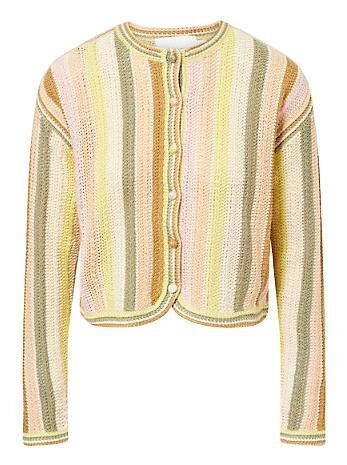 Zimmermann Indra Stripe Crochet Cotton Cardigan - Multi