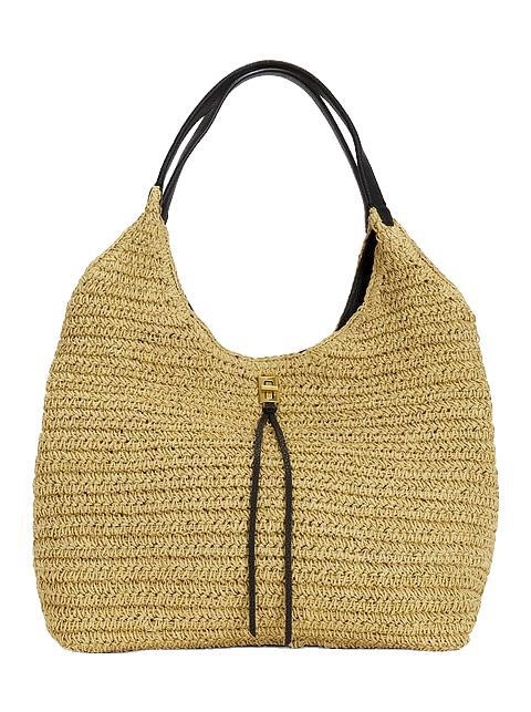 Rebecca Minkoff Darren Signature Carryall Raffia Tote - Neutral