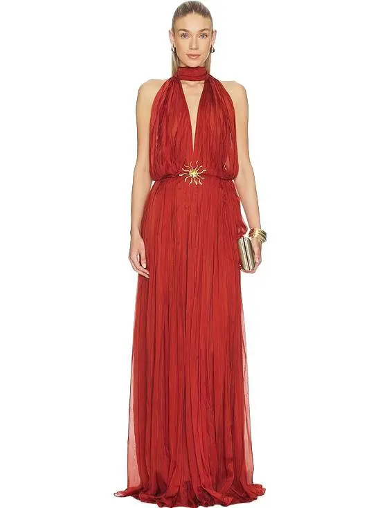 DEME BY GABRIELLA The Melania Dress - Brick