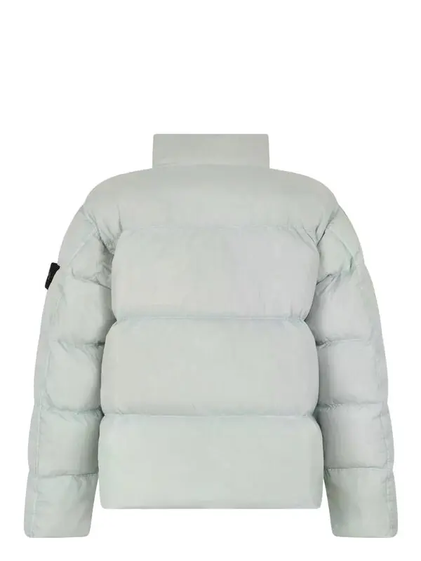 Stone Island Quilted Down Jacket With Stand Collar - Blue