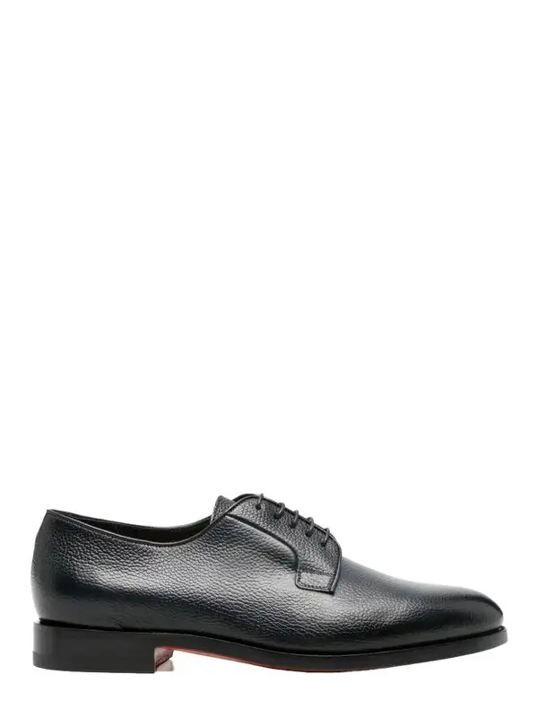 Santoni Leather Derby Shoes - Blue