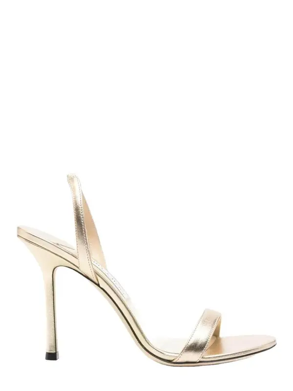 JIMMY CHOO Metallic Nappa Leather Slingback Sandals - Gold
