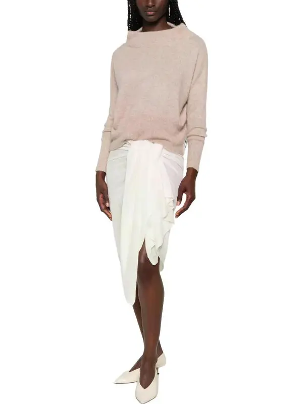 LA JULIE CASHMERE Funnel-neck Sweater - Neutrals