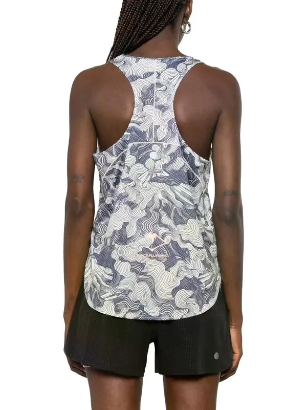 Asics Abstract Print Sleeveless Racerback Tank Top - Neutrals