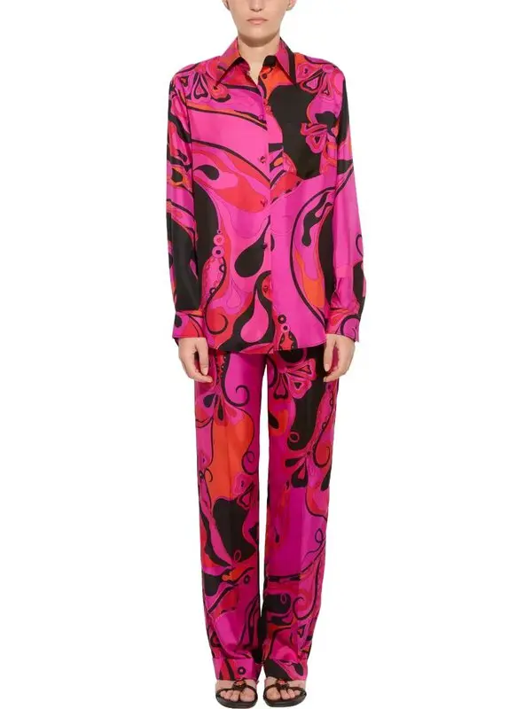 Emilio Pucci Orchidee-print Silk Shirt - Pink
