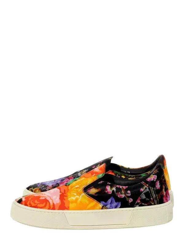 Balenciaga Floral-print Slip-on Sneakers - Black