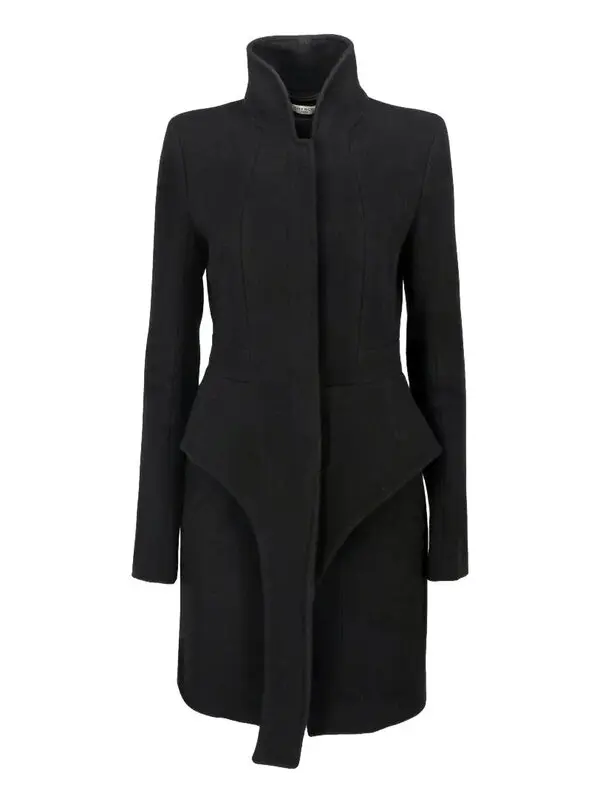Givenchy Peplum-waist Funnel-neck Coat - Black