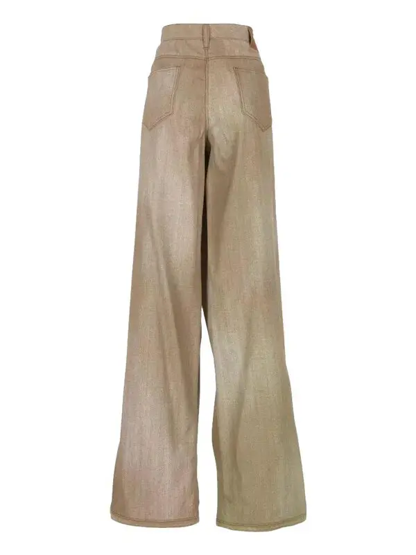 Ermanno Scervino Wide-leg Contrast-stitch Trousers - Neutrals