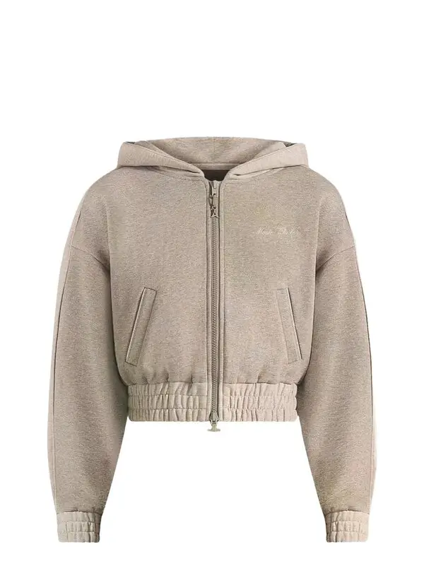 Manière De Voir Two-tone Cropped Hoodie - Neutrals