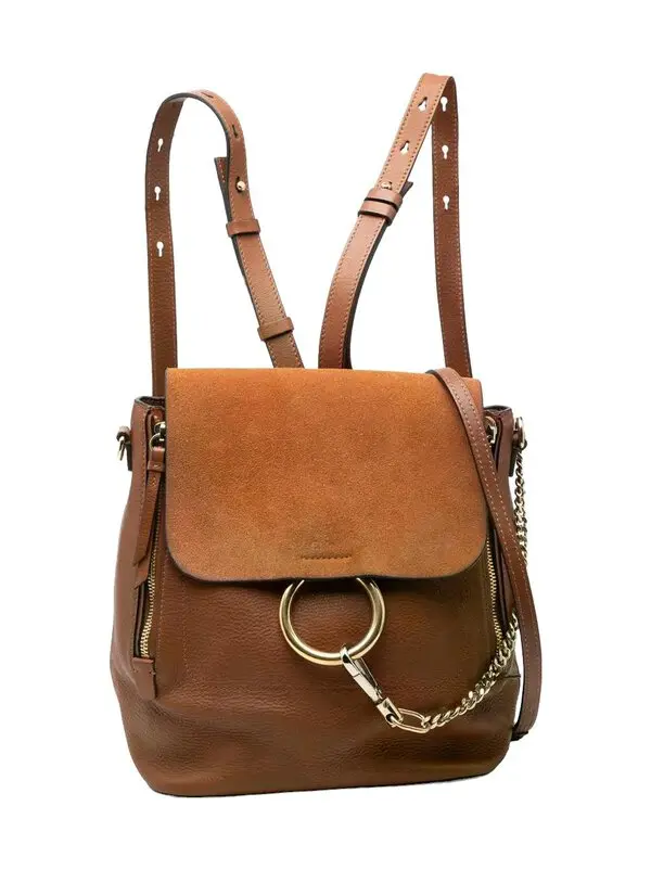 Chloé 2017 Medium Calfskin And Suede Faye Backpack - Brown