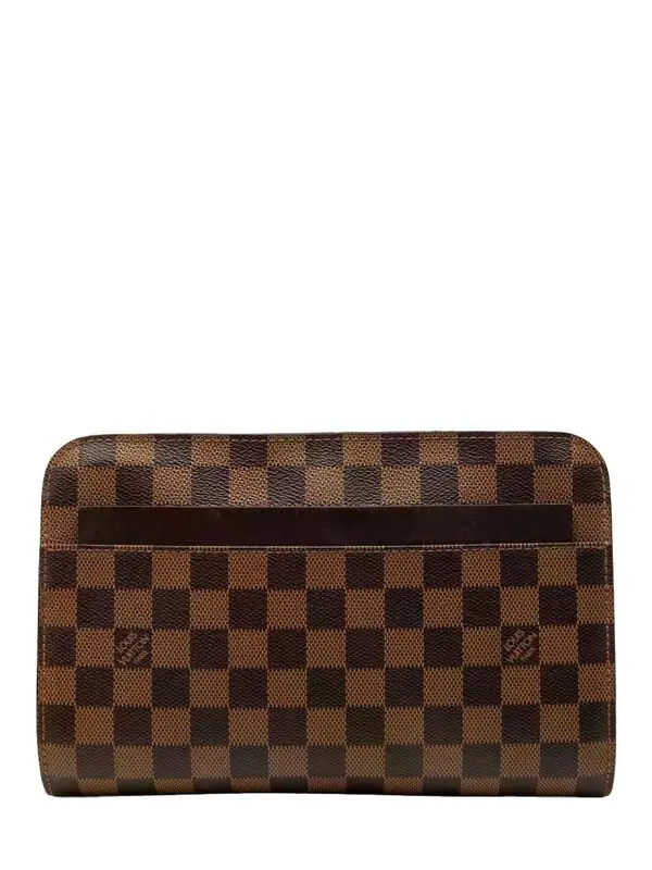 LOUIS VUITTON Damier Ebene Saint Louis Pochette Clutch Bag - Brown