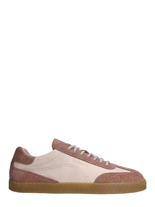 GROUNDIES Panama Soft Suede-panelled Leather Sneakers - Pink