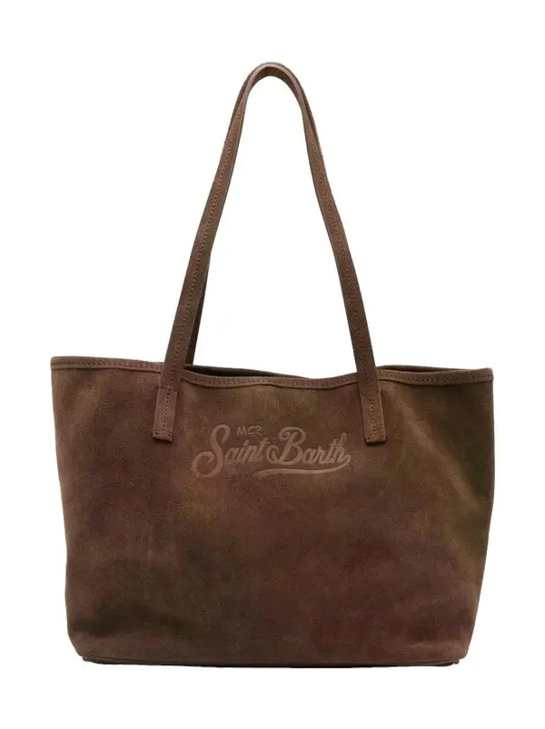 MC2 SAINT BARTH Medium City Logo-embossed Suede Tote Bag - Brown