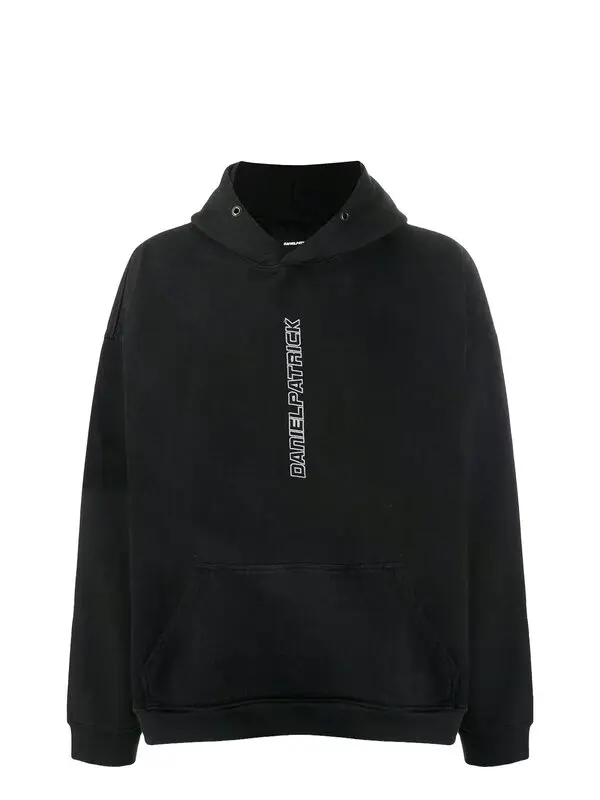 DANIEL PATRICK Logo Detail Hoodie - Black