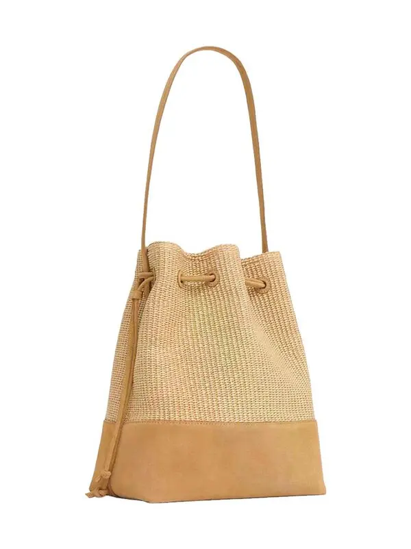 MANSUR GAVRIEL Drawstring Leather Bucket Bag - Neutrals