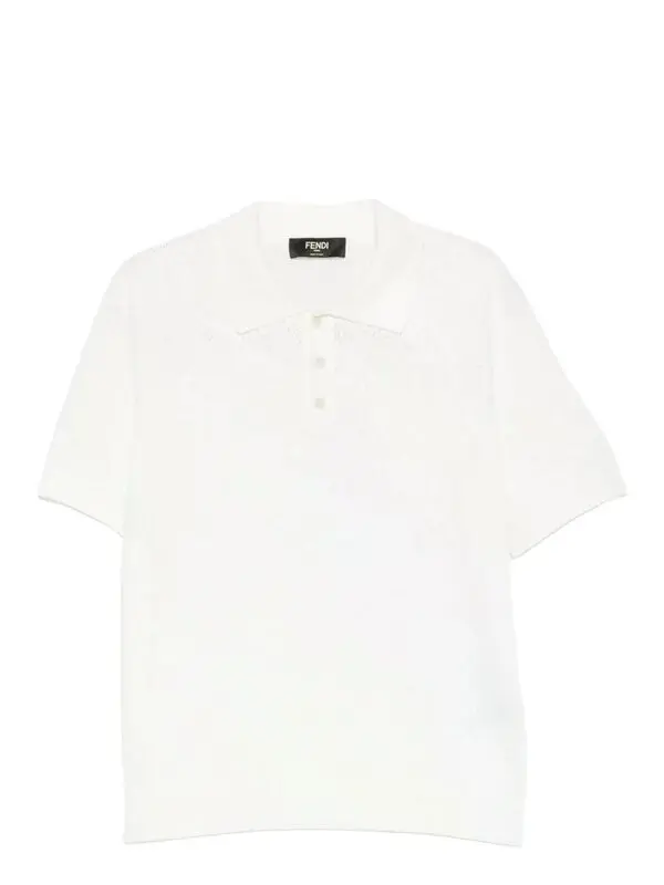 Fendi Crochet Polo Shirt - Neutrals