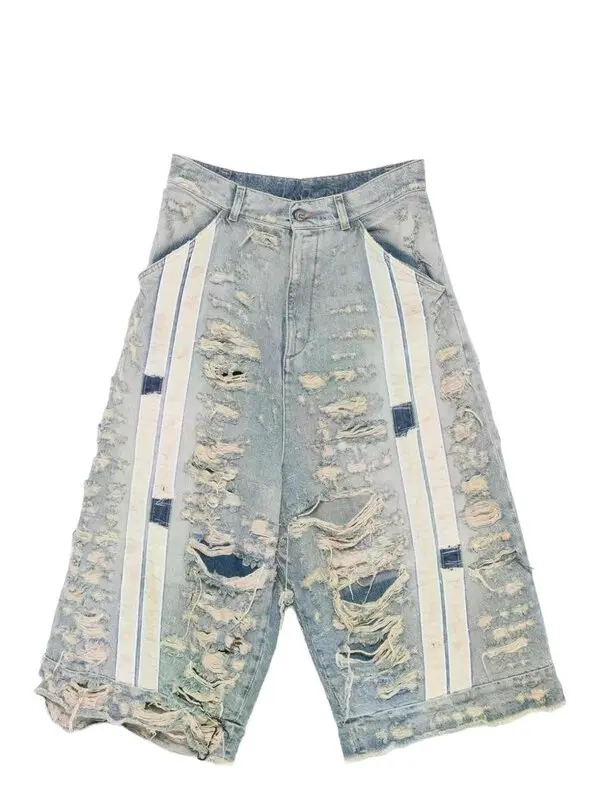 RIVINGTON ROI REBIS Distressed Panelled Jeans - Blue