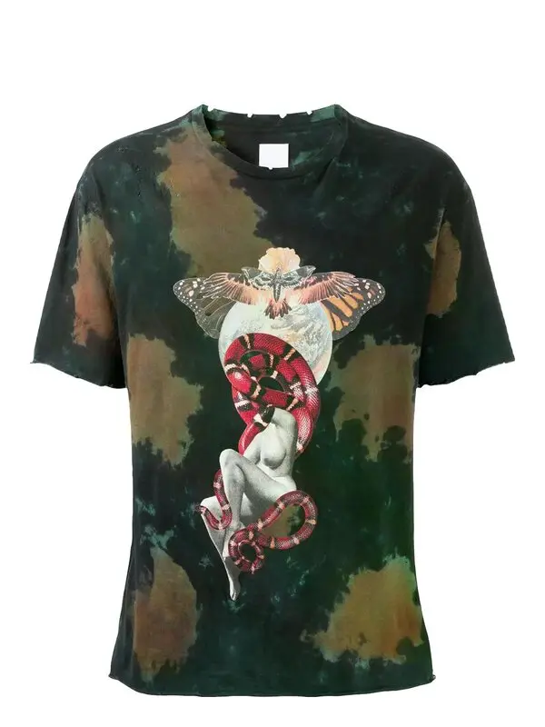 Alchemist Graphic-print Cloud-wash T-shirt - Green