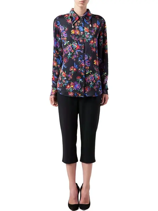 Alexander McQueen Cropped Trousers With Zip Detail - Black