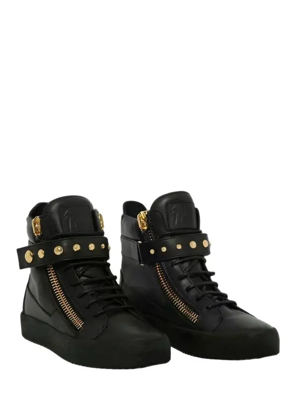 GIUSEPPE ZANOTTI High Top Zip Sneakers - Black