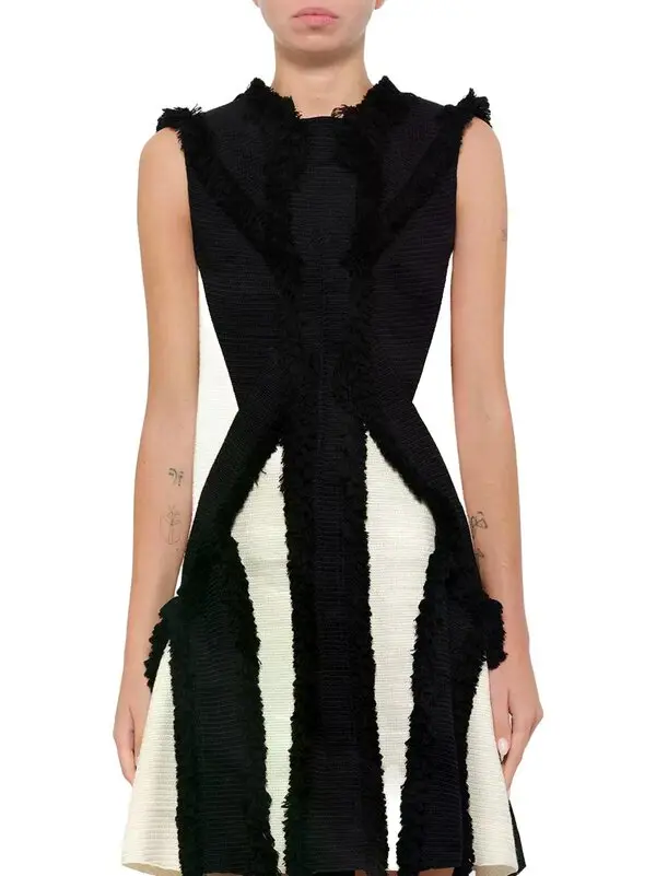 LANVIN Fringed Detail Dress - Black