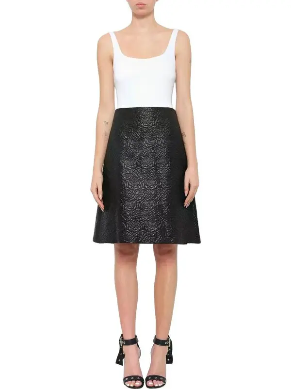 Alexander McQueen Raised Rose A-line Skirt - Black