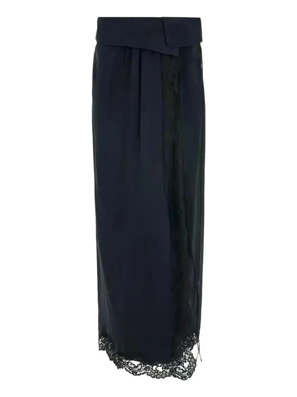Chloé Lace-pleated Maxi Skirt - Blue