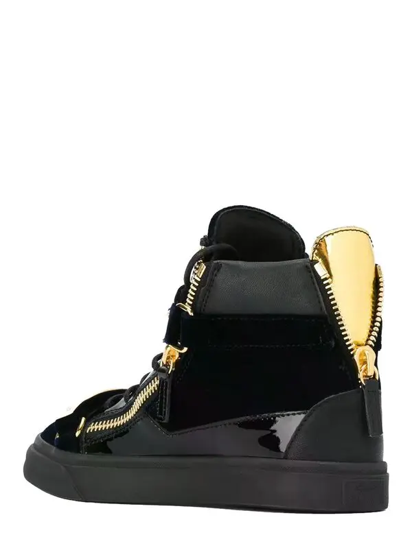 GIUSEPPE ZANOTTI Zip Detail High-top Velvet Trainers - Blue