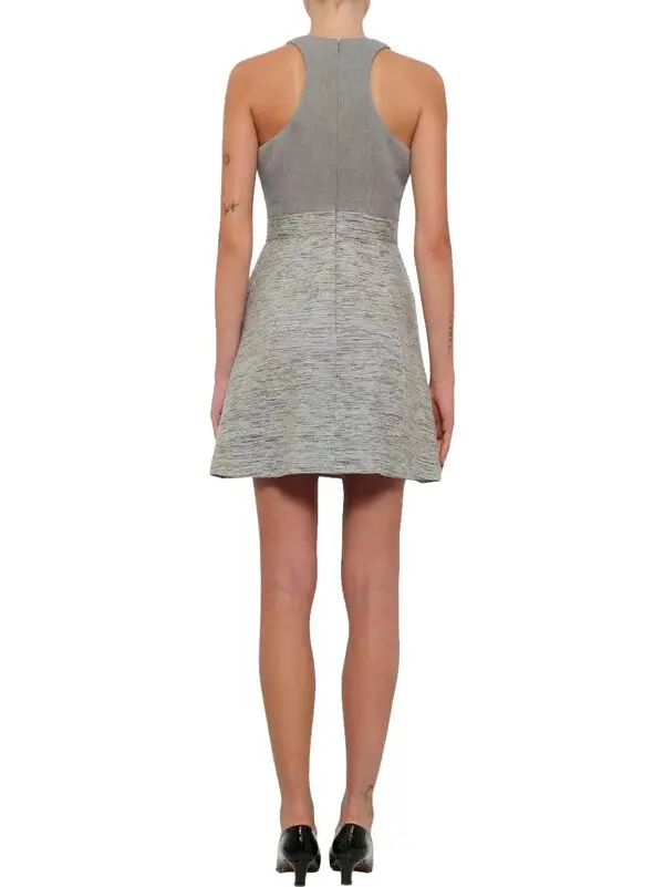 Alexander McQueen V-neck Sleeveless Mini Dress - Grey
