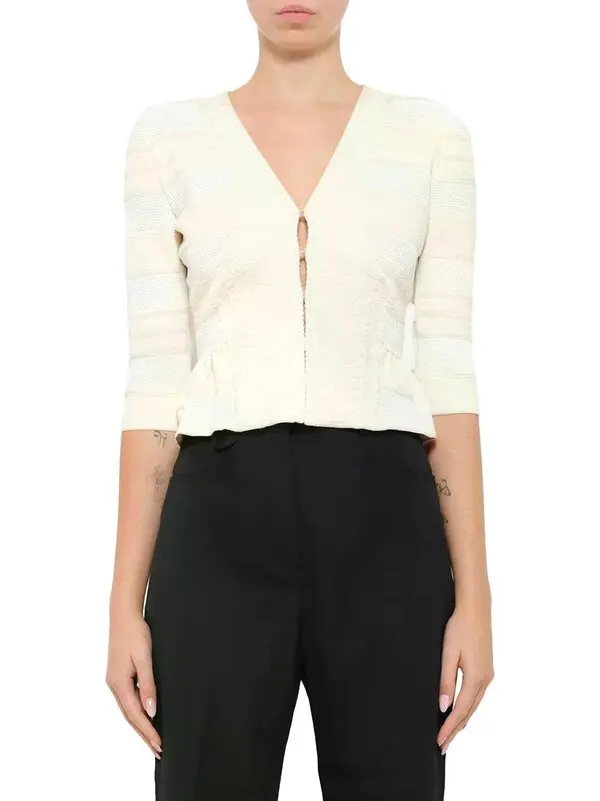 Alexander McQueen Victorian Lace Knit Cardigan - White