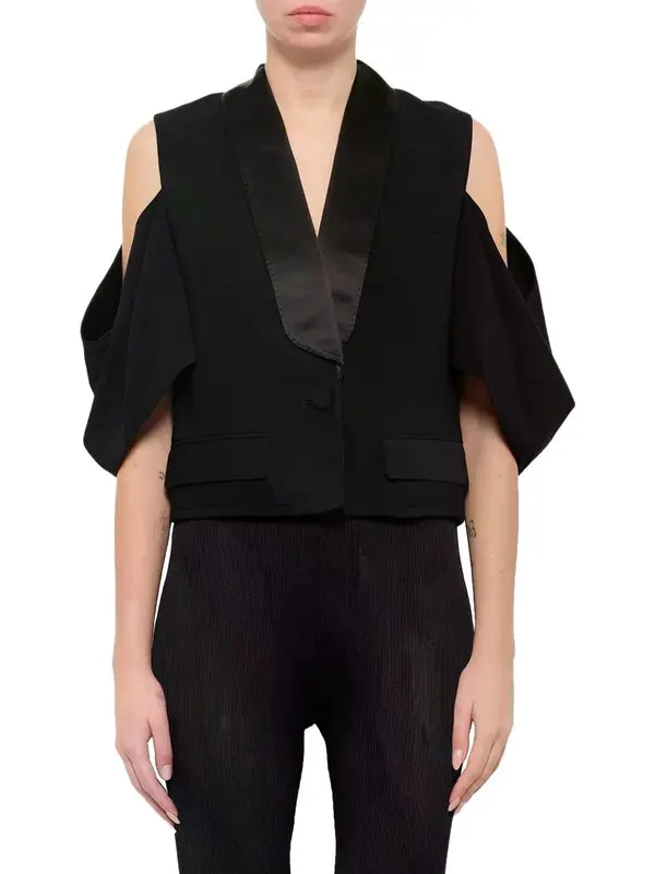Givenchy Cut-out-detail Cropped Blazer - Black