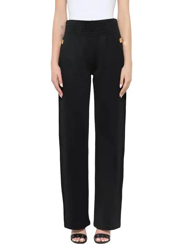 Givenchy Straight Leg Trousers With Gold-tone Stud Detailing - Black