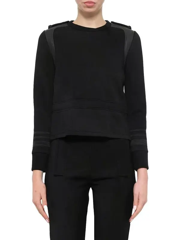 Neil Barrett Leather Details Sweatshirt - Black