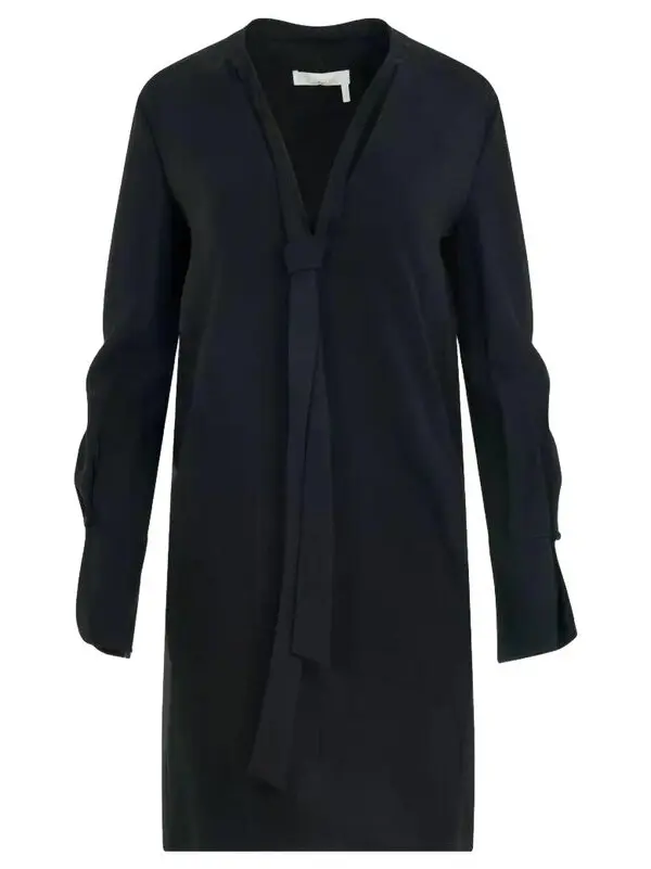 Chloé Neck Tie Dress - Black