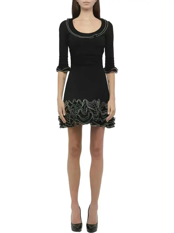 Alexander McQueen Frill Mini Dress - Black