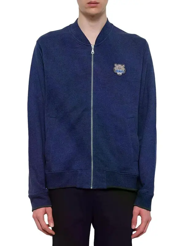 Kenzo Tiger Patch Zip Cardigan - Blue
