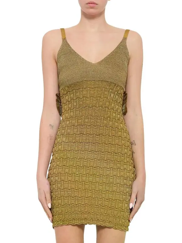 Kenzo V-neck Bodycon Dress - Green