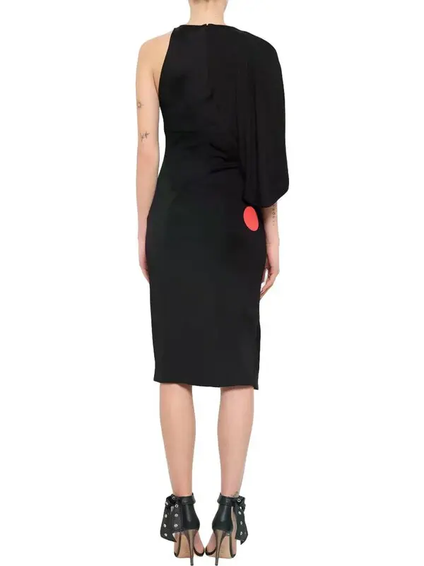 Givenchy Asymmetric Printed Midi Dress - Black