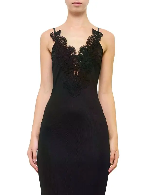 Givenchy Lace Trimmed Camisole Dress - Black