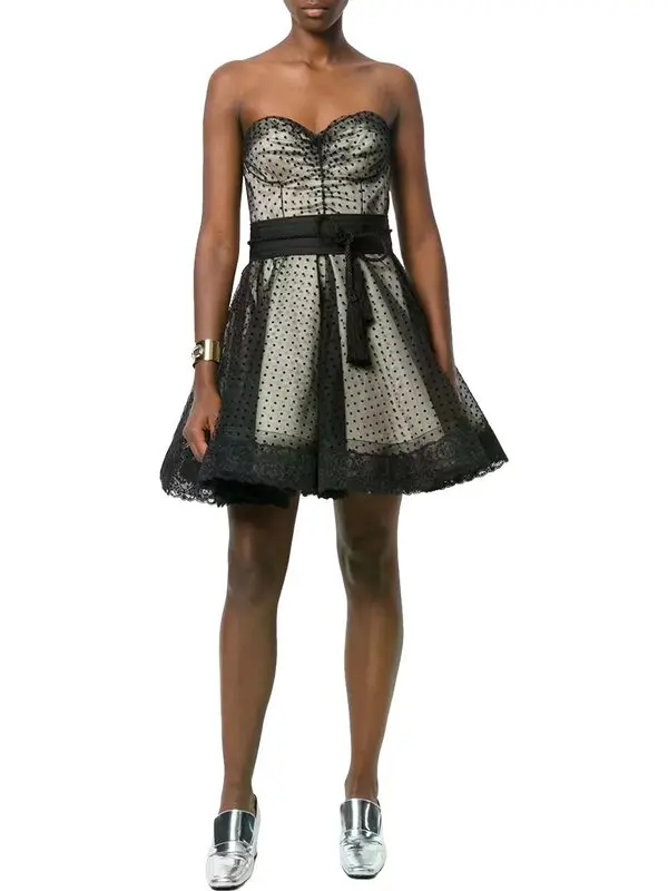 Marc Jacobs Polka Dot Cocktail Dress - Black