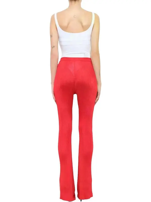 Givenchy Ribbed Knit Flared Trousers - Red