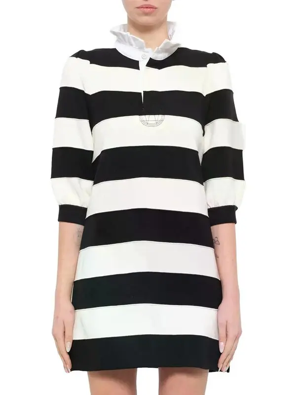 Marc Jacobs Striped Mini Dress - Black