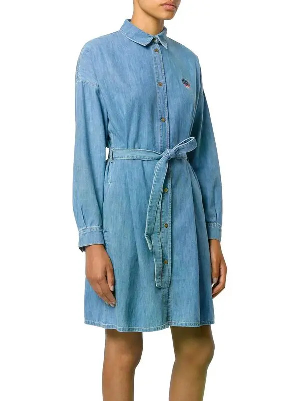Kenzo Tiger Appliqué Shirt Dress - Blue